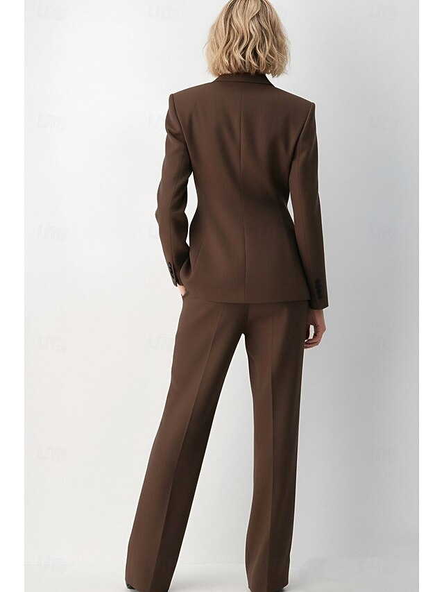 Women's 2 Pieces Suits Fit & Flare Separates Office Work Formal Stretch ...