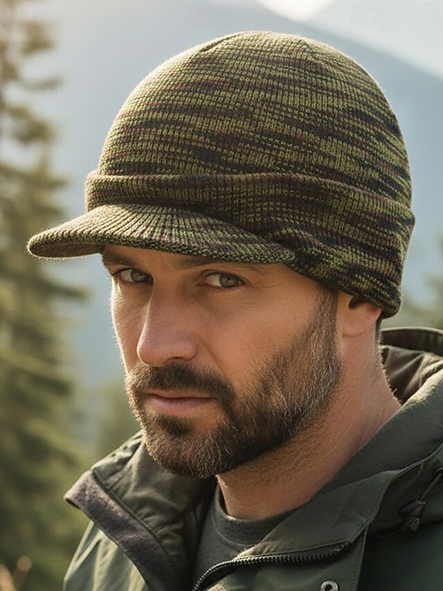 Men's Knitted Outdoor Hat, Available in Multiple Colors – Warm and ...