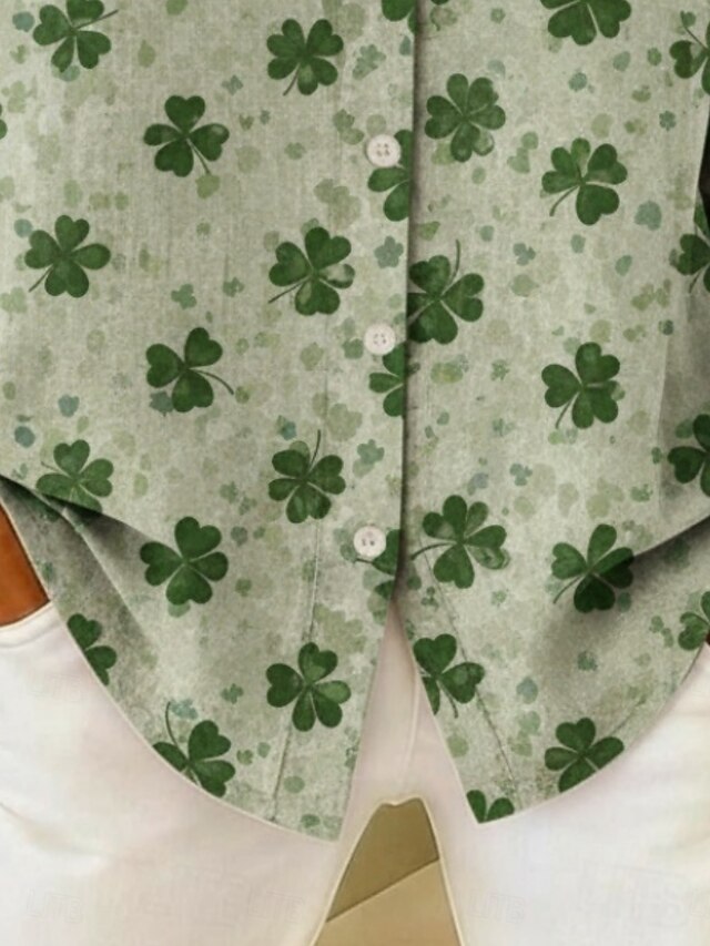 St. Patrick's Day Women's Shirt Shamrock Elegant Vintage Stylish Long ...