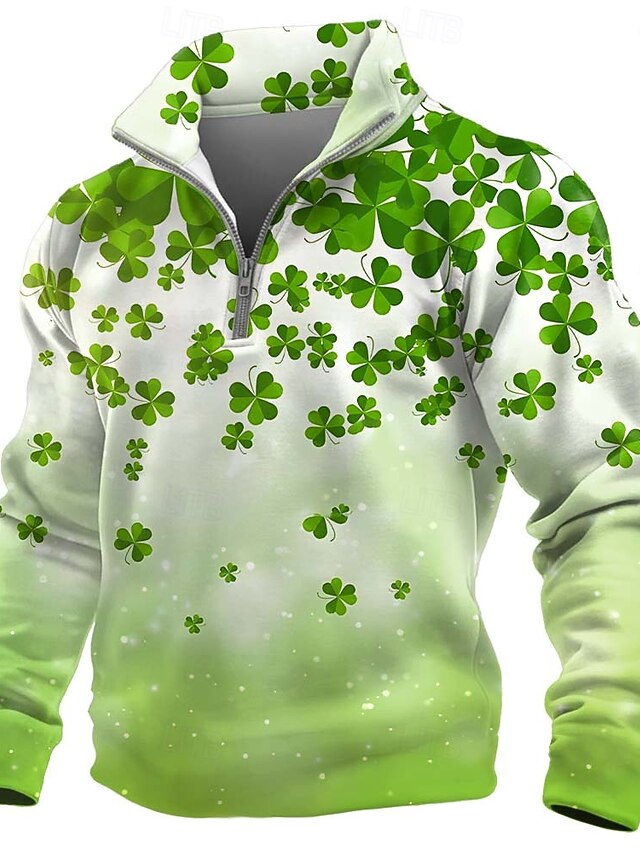 St. Patrick's Day Men's Shamrock Ireland Sweatshirt Sports Fashion ...