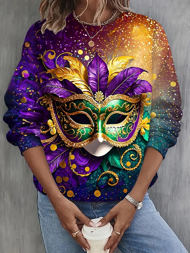 Carnival Women's Pullover Sweatshirt Hoodies Graphic Geometric Fashion ...