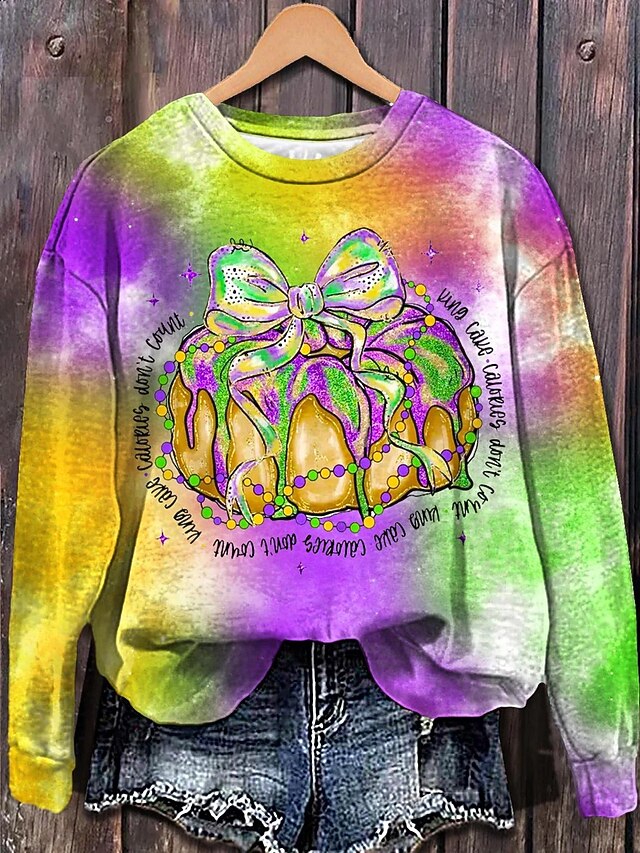 Women's Pullover Sweatshirt Graphic Tie Dye Abstract Casual Long Sleeve ...