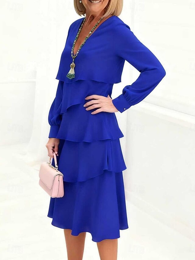 Women's Midi Dress Tiered Dress Elegant Fashion Outdoor Vacation Going ...