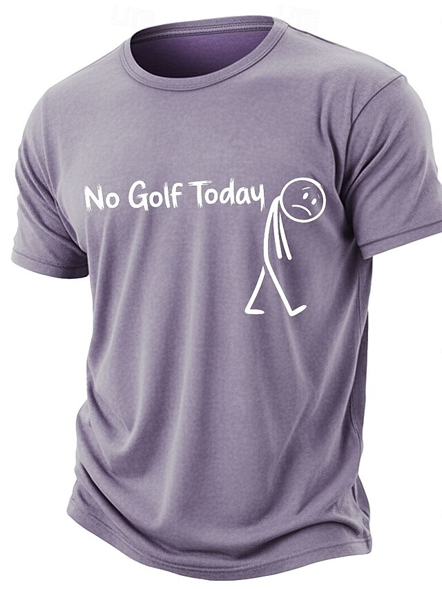 No Golf Today T Shirt Funny Stick Figure Golf Graphic Tee Washed ...