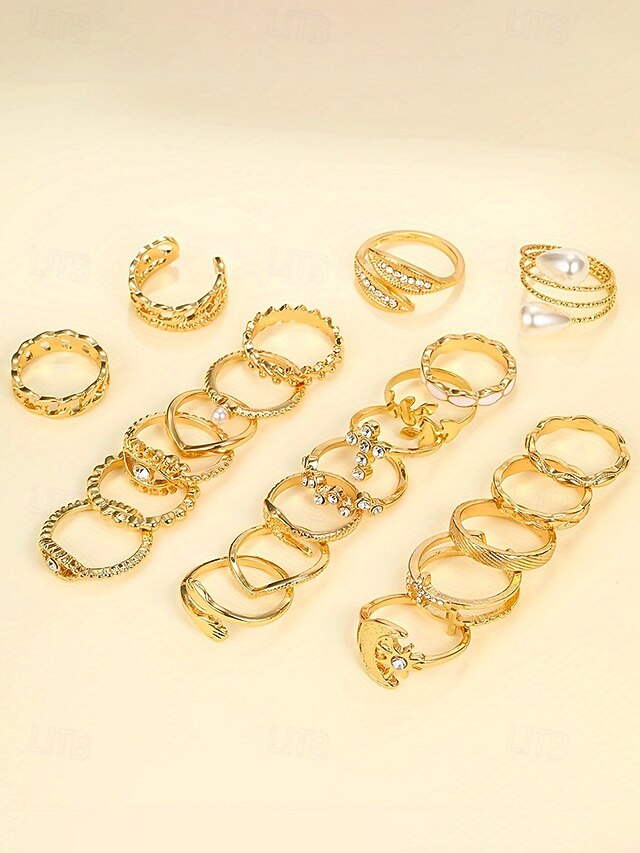 Women's Ring Ring Set Silver Gold Alloy Elegant Bohemia Trendy ...