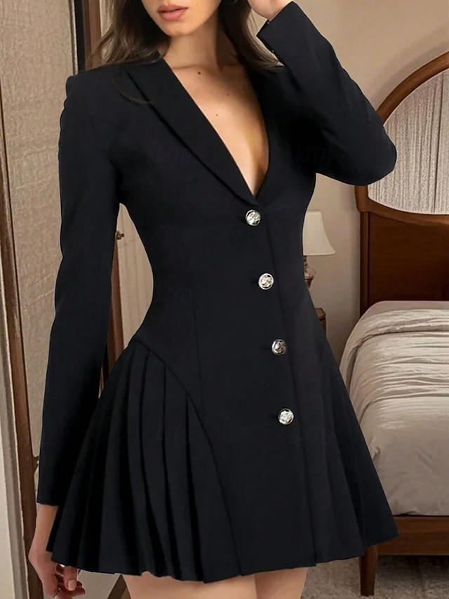 Women's Mini Dress Black Dress Casual Dress Work Dress Fashion Romantic ...