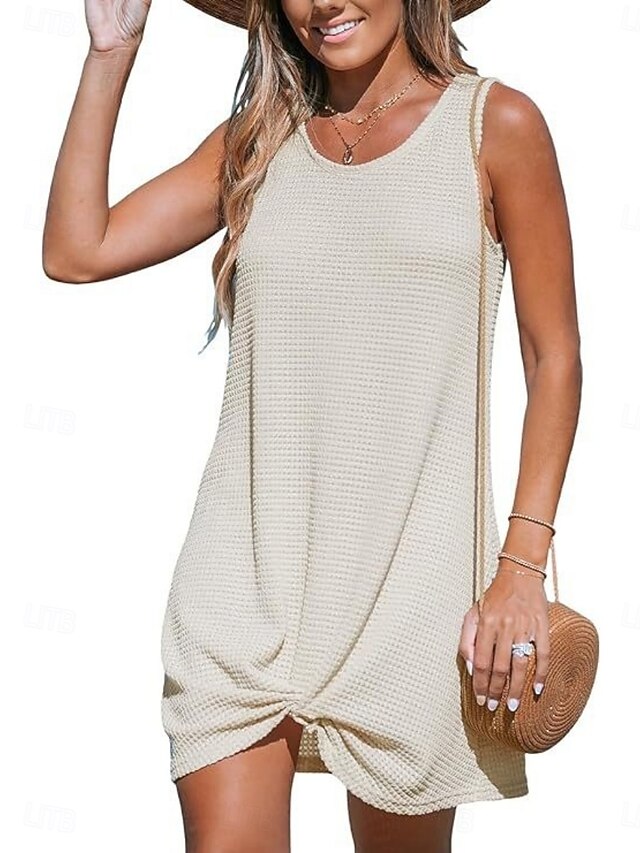 Women's Swimwear Cover Up Swim Dress Swimsuit Vacation Beach Wear Solid ...