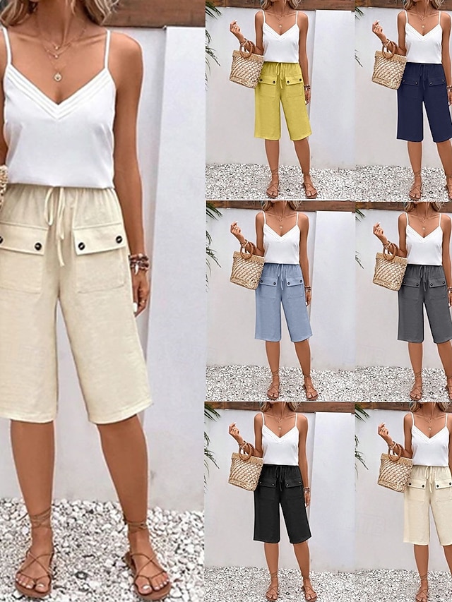 Women's Chinos Shorts Vacation Streetwear Basic Knee Length Medium ...