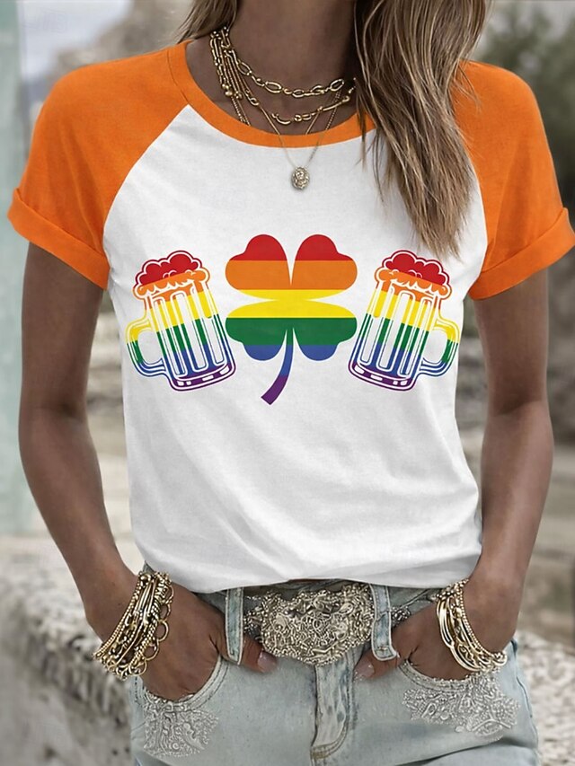 Fête de la St. Patrick Femmes T-shirt Imprimé Graphique Trèfle ancien ...