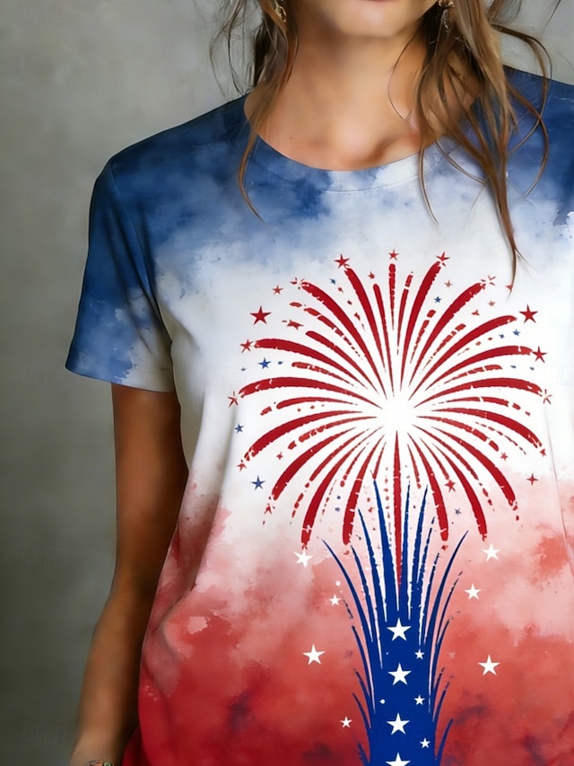 American Independence Day Women's T Shirt Tee Top Graphic Stylish ...