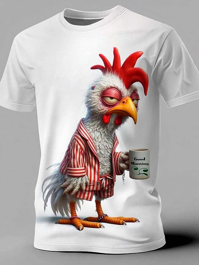 Funny Grumpy Rooster Wearing Pajamas Good Morning Coffee Mug 3D Graphic ...