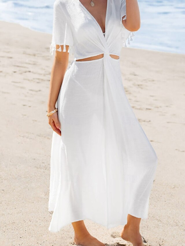 Women's Maxi Dress White Dress Sundress Elegant Fashion Hot Daily ...