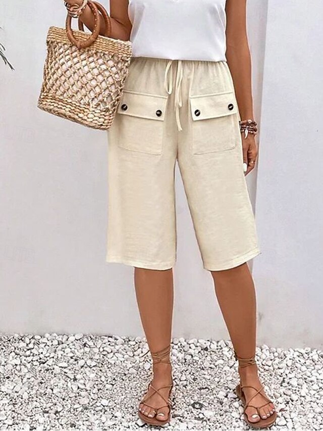 Women's Chinos Shorts Vacation Streetwear Basic Knee Length Medium ...