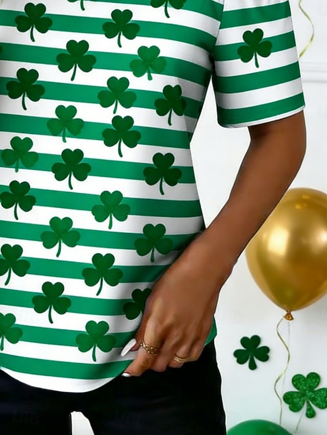 St. Patrick's Day Women's T Shirt Tee Top Graphic Shamrock Fashion ...