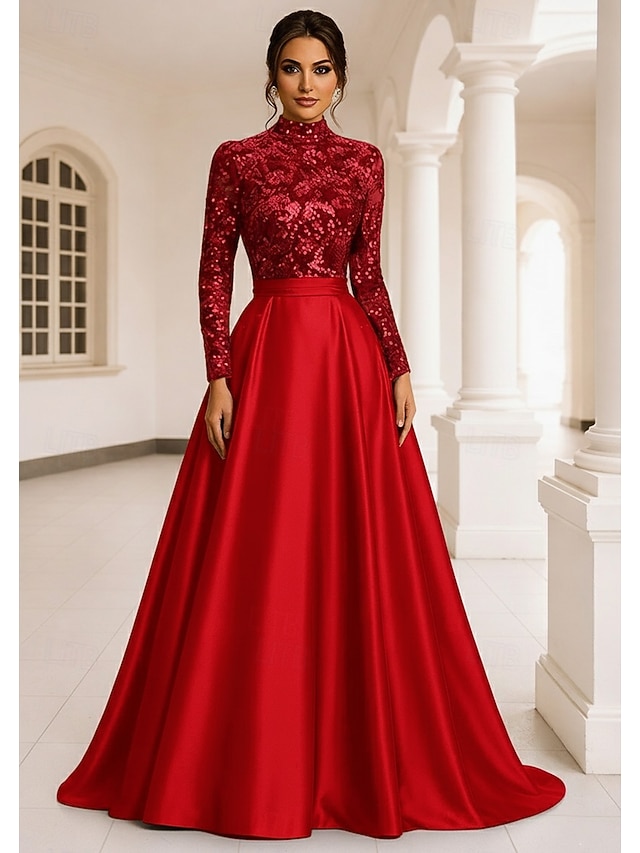 A-Line Floor Length Beaded Eembroidered Formal Dresses Mother of the ...