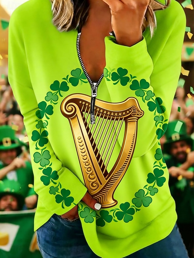 St. Patrick's Day Women's T Shirt Tee Top Graphic Shamrock Fashion ...