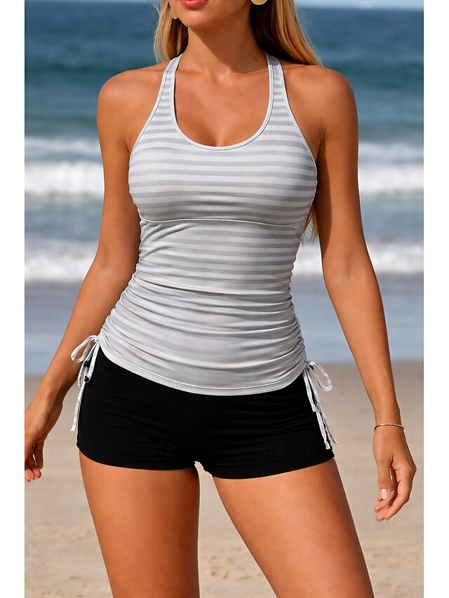 Women's Swimwear Tankini 2 Piece High Waist Swimsuit Tummy Control High ...