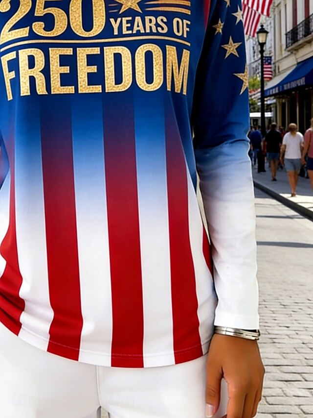 American Independence Day Women's T Shirt Tee Top Graphic Striped ...