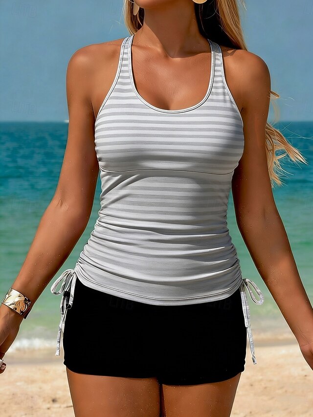 Women's Swimwear Tankini 2 Piece High Waist Swimsuit Tummy Control High ...