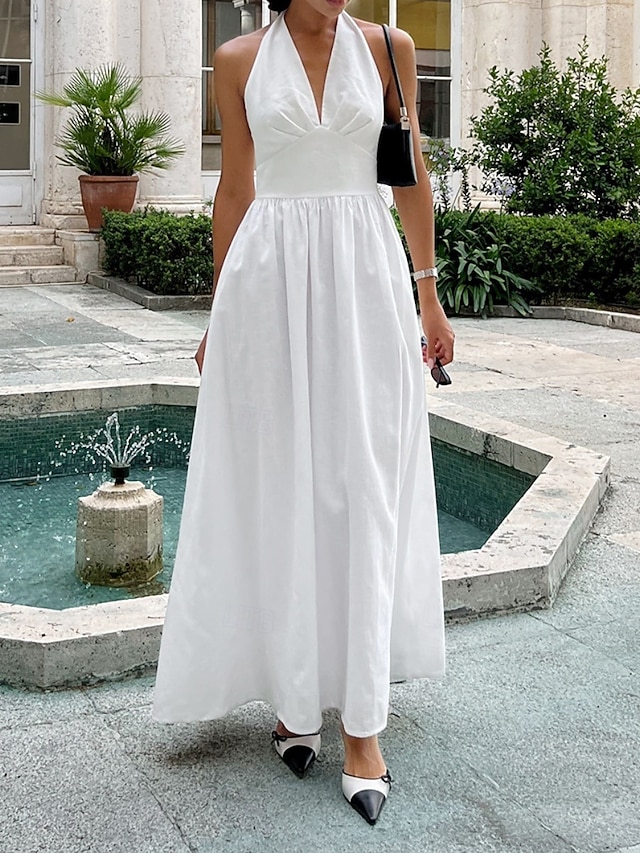 Femmes Robe maxi Robe trapèze Robe dos nu Occasionnel Quotidien Plage ...