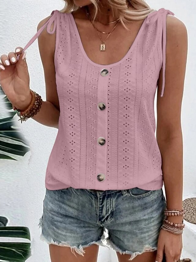 Women's Tank Top Plain Fashion Stylish Classic Sleeveless U Neck ...