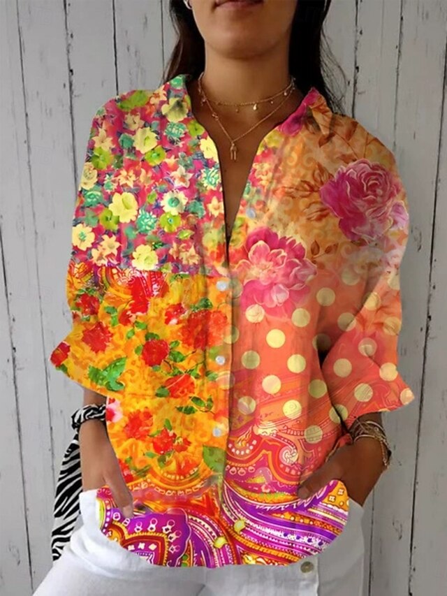 Women's Shirt Casual Shirt Beach Shirt Floral Graphic Elegant Stylish ...
