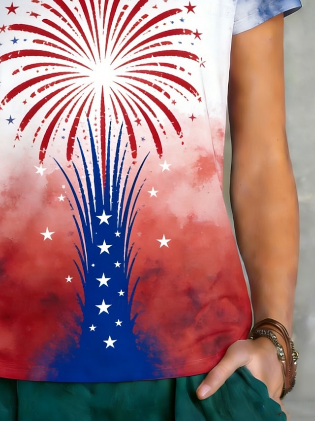 American Independence Day Women's T Shirt Tee Top Graphic Stylish ...