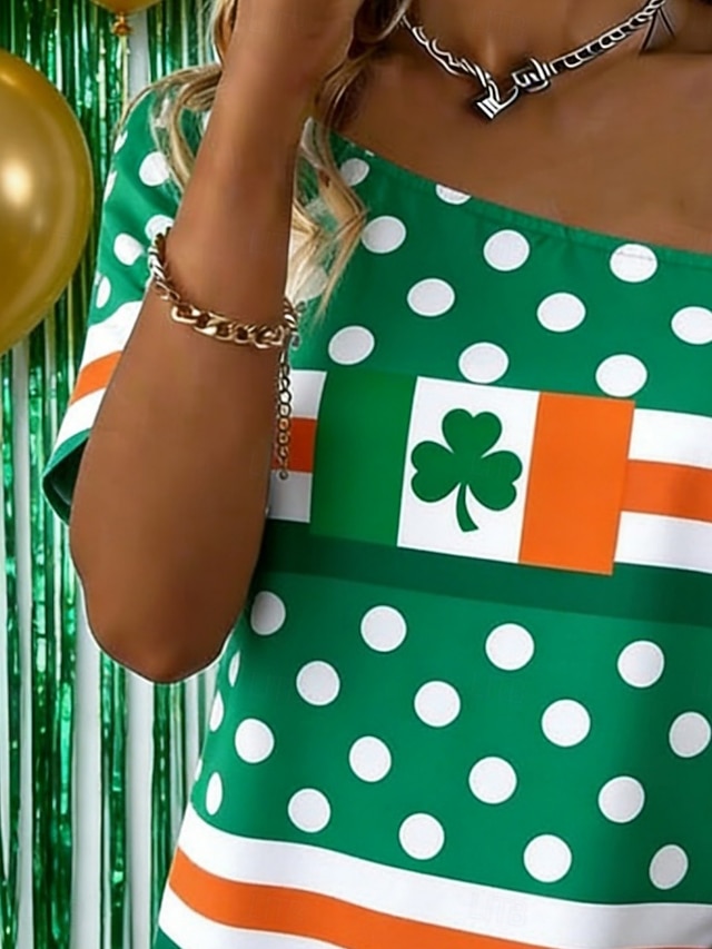 St. Patrick's Day Women's T Shirt Tee Top Graphic Shamrock Fashion ...