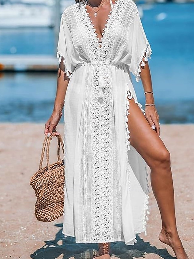 Women's Maxi Dress White Dress Beach Dress Black Dress Cover Up Elegant ...