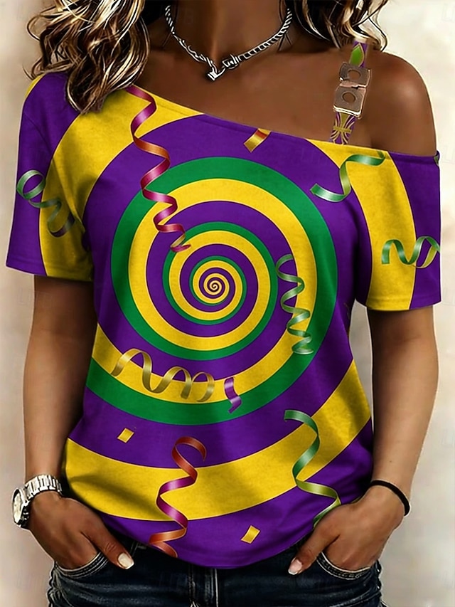 Carnival Women's T Shirt Graphic Geometric Vintage Stylish Casual Short ...