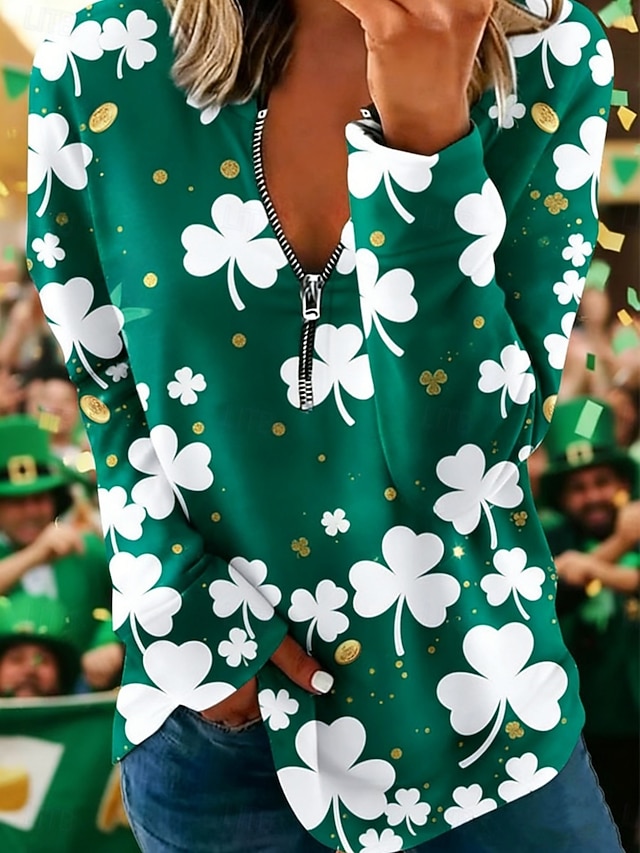 St. Patrick's Day Women's T Shirt Tee Top Graphic Shamrock Fashion ...