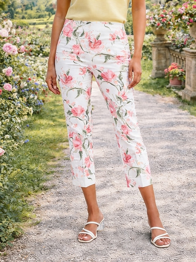 Women's Chinos Cropped Pants Straight Vacation Fashion Streetwear Ankle ...