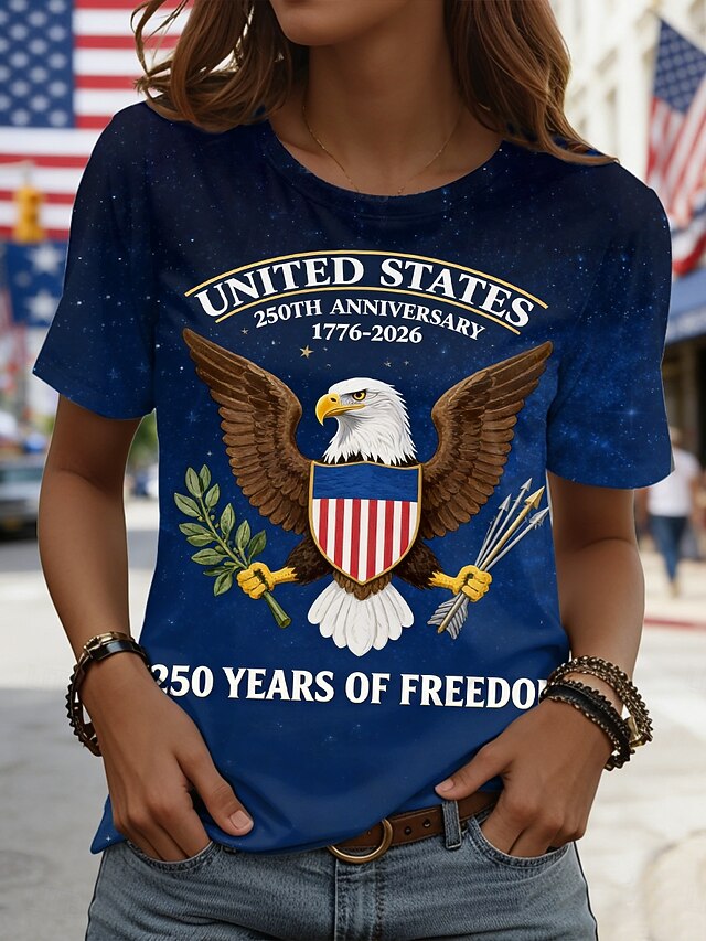 American Independence Day Women's T Shirt Graphic American Flag Vintage ...