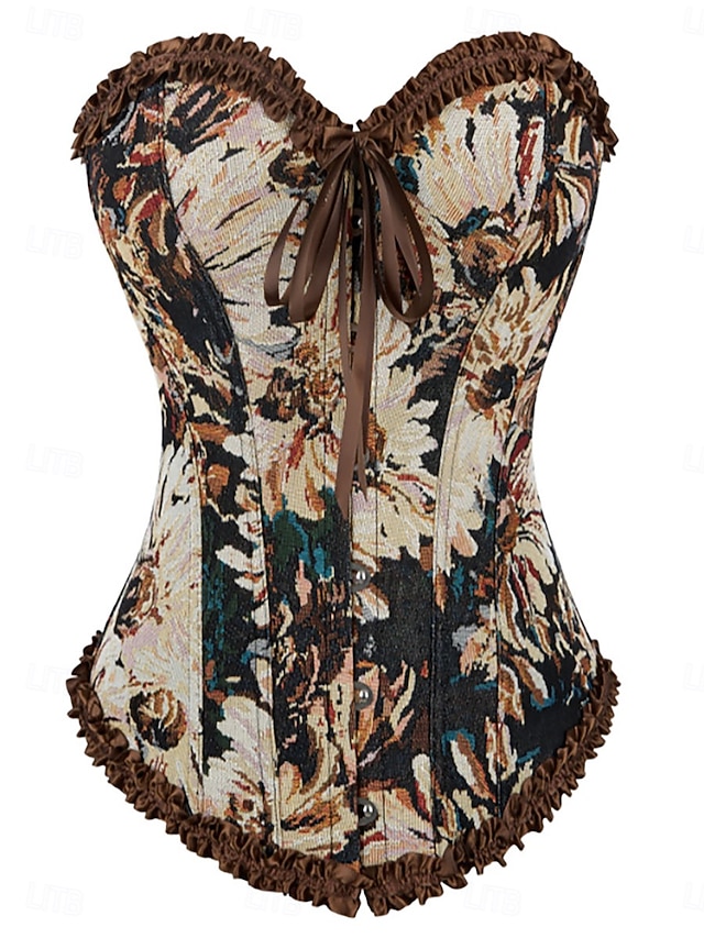 Women's Shapewear Sexy Sweet Floral Buttons Daily Home Vacation ...