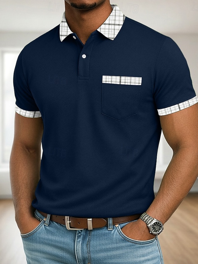 Men's Golf Shirt Pique Polo Shirt Casual Business Classic Short Sleeve ...
