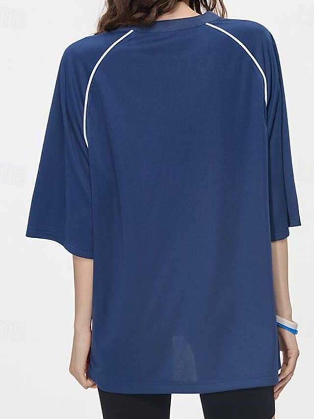 Women's T Shirt Stylish Classic Short Sleeve Crew Neck Regular Tops Gym ...