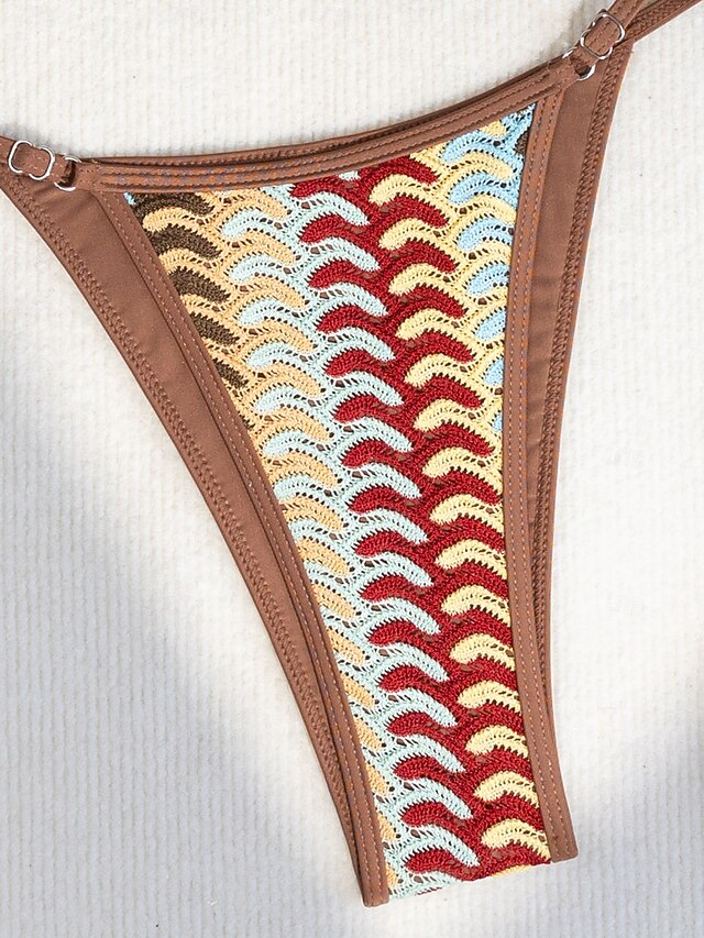 Women's Swimwear Bikini 2 Piece Thong Swimsuit Slim Backless Vacation ...