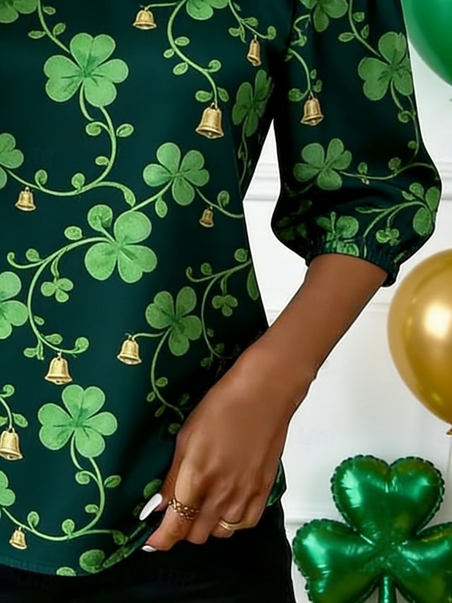 St. Patrick's Day Women's T Shirt Tee Top Graphic Shamrock Fashion ...