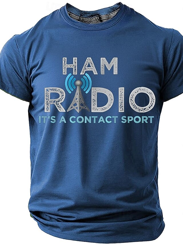 Funny Ham Radio Its A Contact Sport Mens Black Graphic T Shirt Amateur ...
