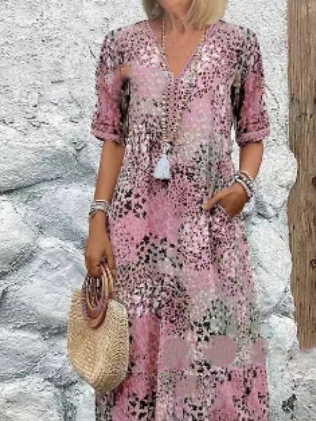 Women's Knee Length Dress Casual Dress Floral Dress Elegant Fashion ...