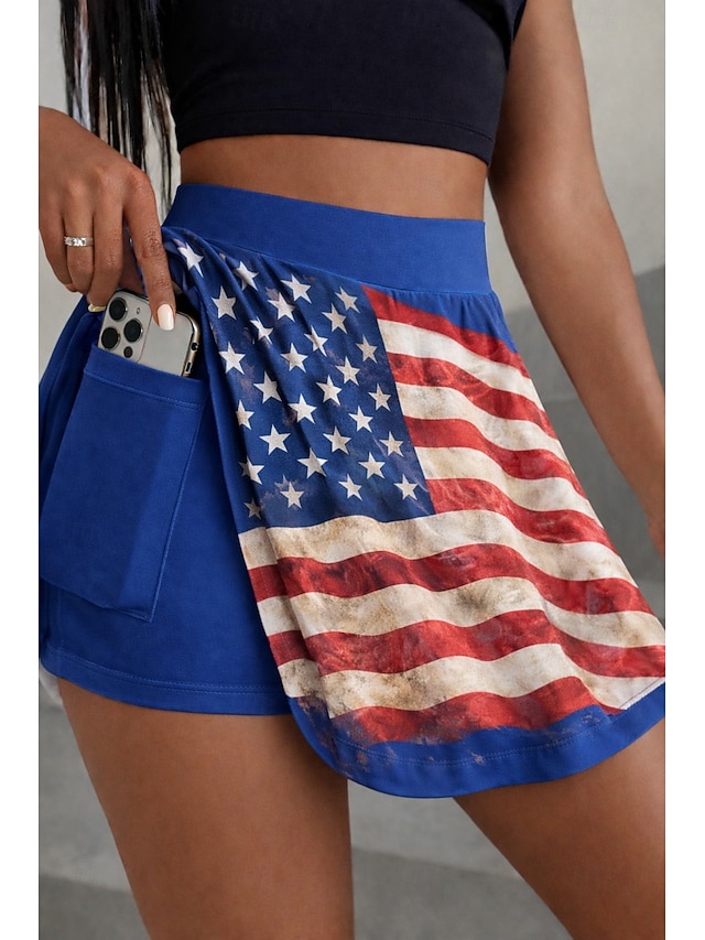 Women's Vintage Fashion Casual Mini High Waist Skirts Graphic Print ...