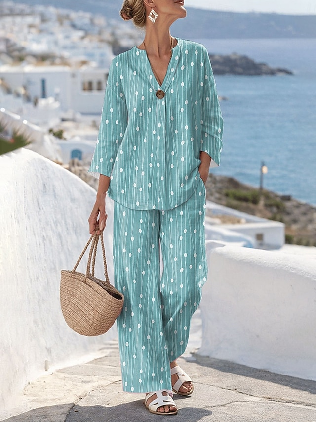 Women's Daily Stylish Two Piece Sets Pants Sets Bolero Top 3/4 Length ...