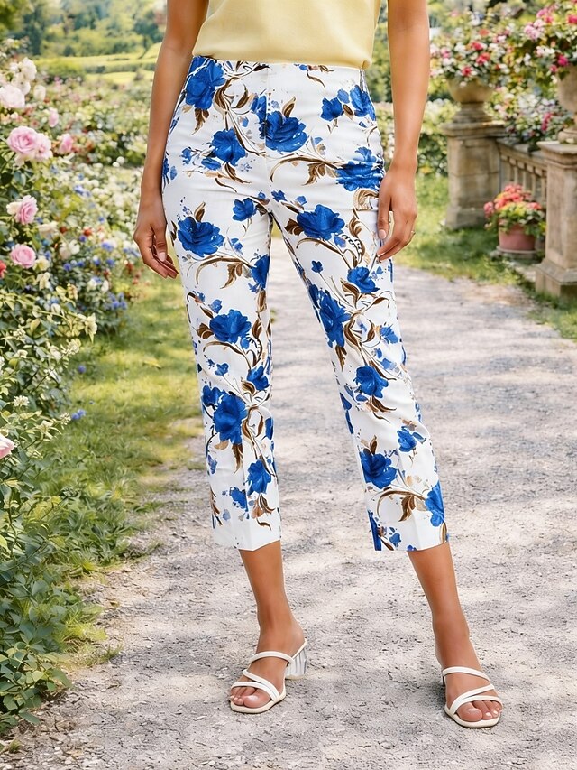 Women's Chinos Cropped Pants Straight Vacation Fashion Streetwear Ankle ...