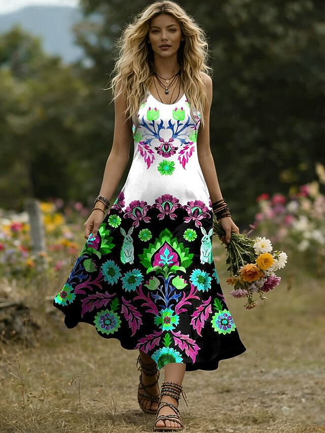 Femmes Robe Midi Robe trapèze Occasionnel Quotidien Coupe régulière ...