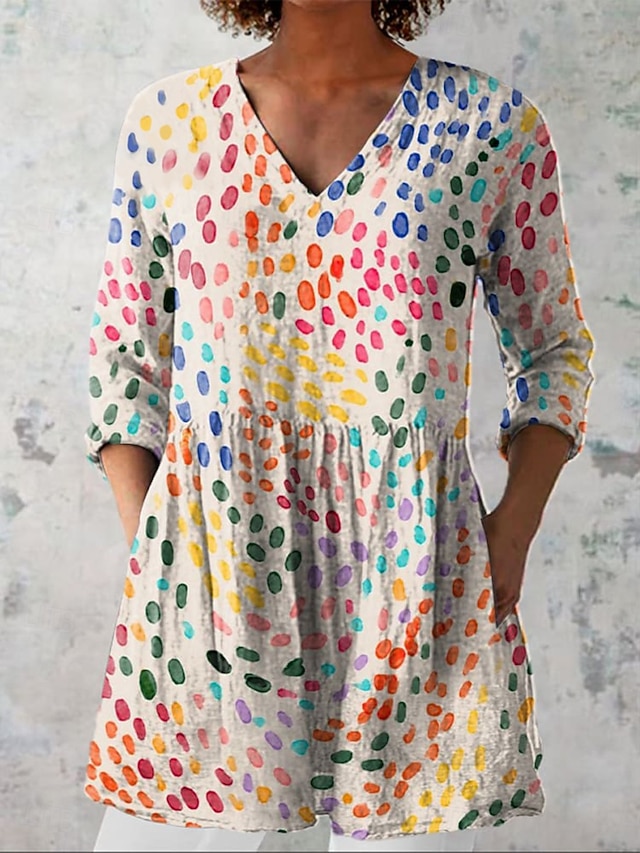 Women's Blouse Floral Graphic Elegant Stylish Casual Long Sleeve Crew ...