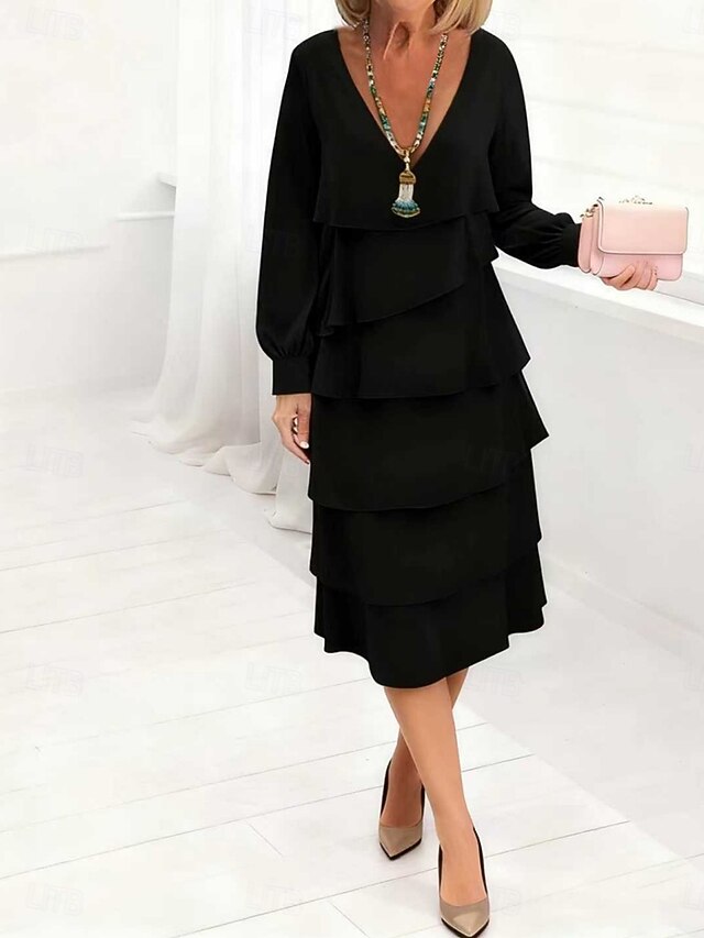 Women's Midi Dress Tiered Dress Elegant Fashion Outdoor Vacation Going ...