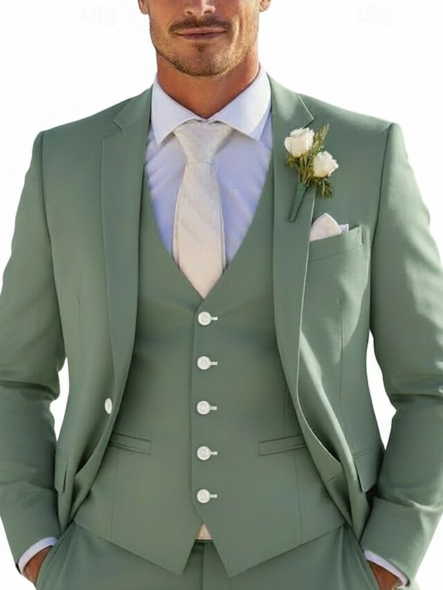 Men's Wedding Spring Wedding Suits Notch Black Pink Party Dress Solid ...