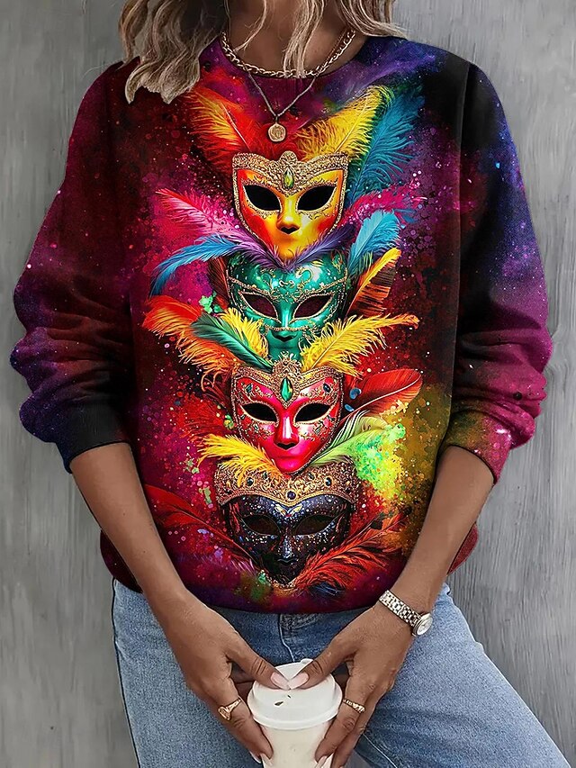 Carnival Women's Pullover Sweatshirt Hoodies Graphic Geometric Fashion ...