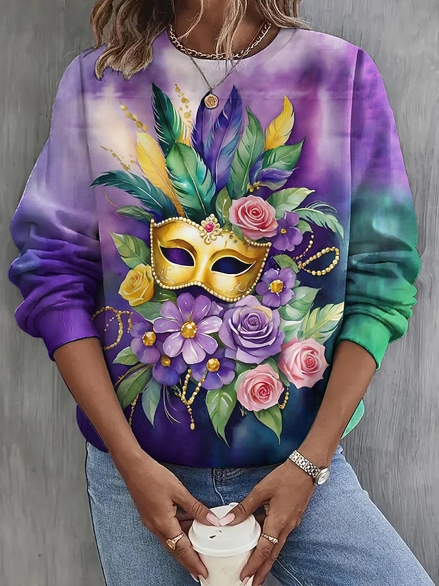 Carnival Women's Pullover Sweatshirt Hoodies Graphic Geometric Fashion ...