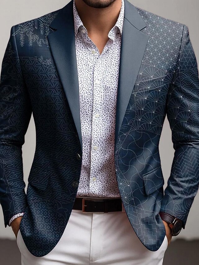 Men's Graphic Blazer Jacket Coat Comfortable Breathable Artistic Casual ...